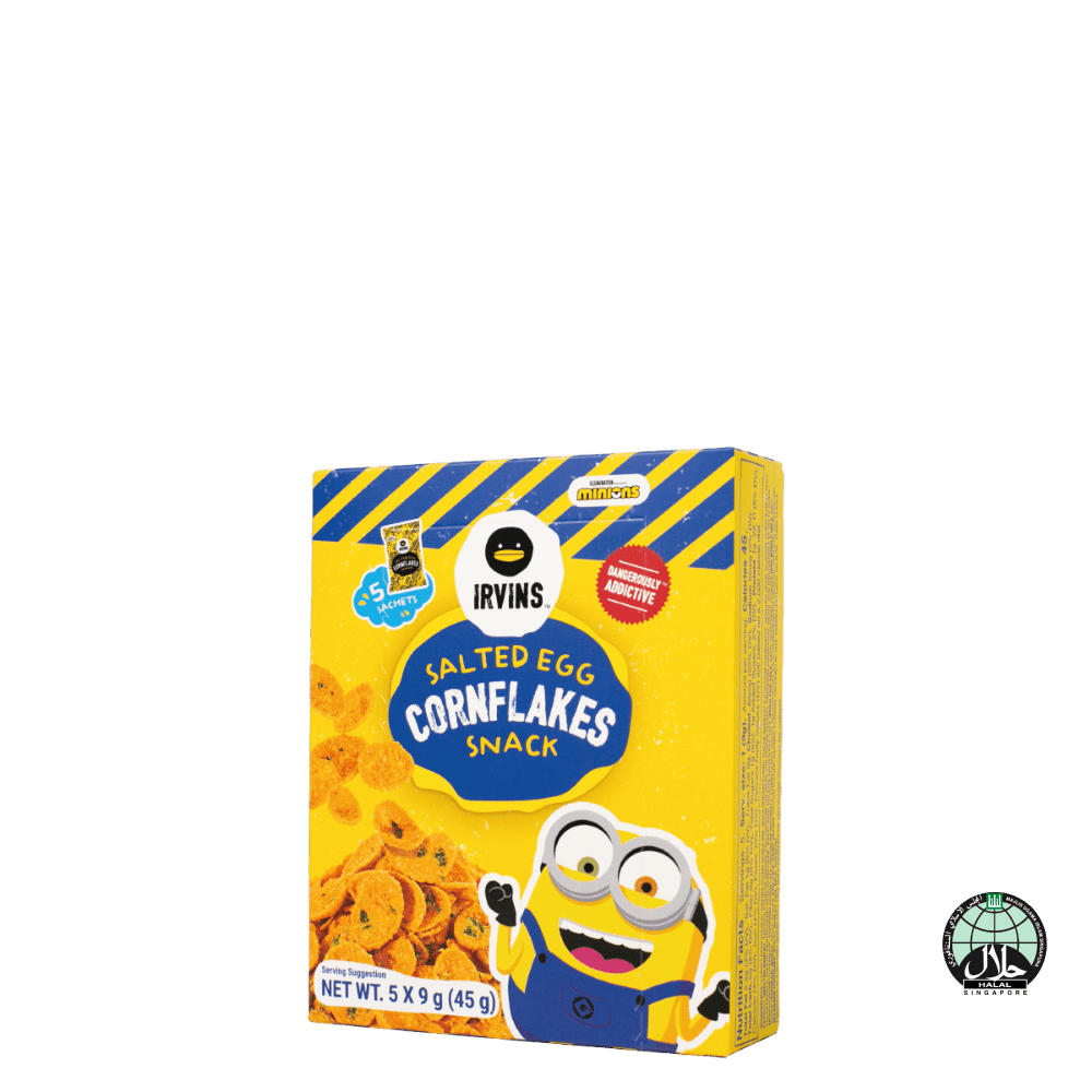 IRVINS x MINIONS Salted Egg Cornflakes Snack 45g (5 sachets x 9g)